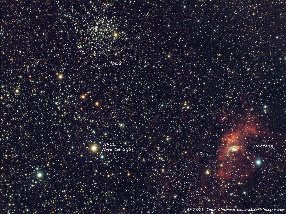 A bright Nova in Cassiopeia. V1405 Nova Cas 2021 : update - Galactic Images